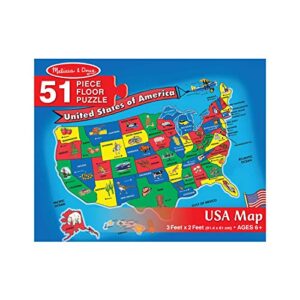 Melissa & Doug USA Map Floor Puzzle (51 pcs, 2 x 3 feet), Multi