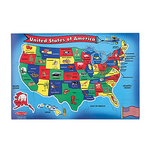 Melissa & Doug USA Map Floor Puzzle (51 pcs, 2 x 3 feet), Multi