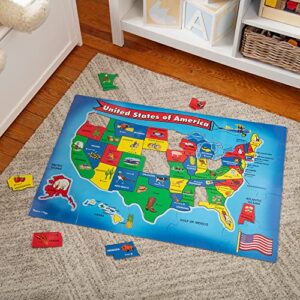 Melissa & Doug USA Map Floor Puzzle (51 pcs, 2 x 3 feet), Multi