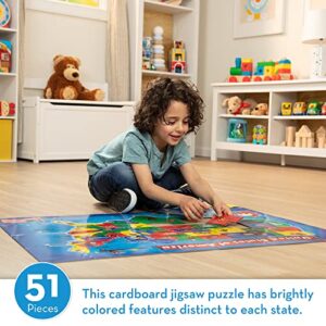 Melissa & Doug USA Map Floor Puzzle (51 pcs, 2 x 3 feet), Multi