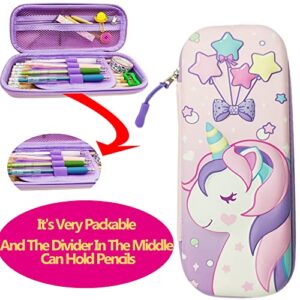 Unicorn Pencil Case For Girls ,3D Plastic Pen Box Medium Capacity With Compartment Cute Unicorn Pencil Pouch,kids School Supply Organizer Stationery Bag Gift For Kids