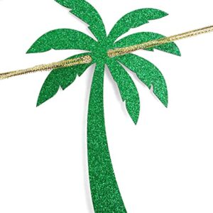 Happy Retirement Banner Gold Glitter - Retirement Party Decorations Palm leaves Decor, Farewell Party Cake Decor, Tropical Retirement Decor, Happy Retirement Party Decorations