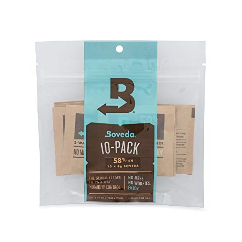 Boveda 58% Humidity Control Packets - 2 Way Humidity Control Packs- Size 8-10 Count Resealable Bag - Humidity Control Accessories - Bulk Humidity Packs - Relative Humidity Packs - Humidity Packet