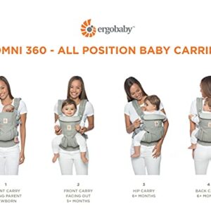 Ergobaby Omni 360 All-Position Baby Carrier for Newborn to Toddler with Lumbar Support (7-45 Pounds), Pure Black, 1 Count (Pack of 1)