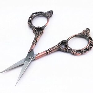 Yueton Vintage European Style Plum Blossom Needlework Embroidery Scissors (Copper)