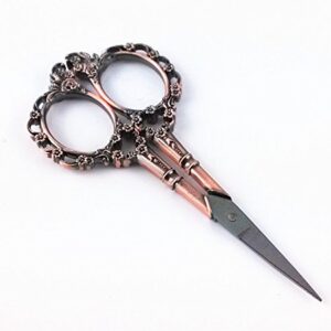 Yueton Vintage European Style Plum Blossom Needlework Embroidery Scissors (Copper)