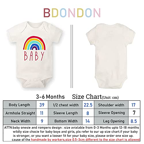 BDONDON Unique Rainbow Baby Onesie Natural Color Newborn Baby Girl Bodysuit 0-3 Months Short Sleeve Rainbow Shirt (Rainbow G-2, 0-3 Months)