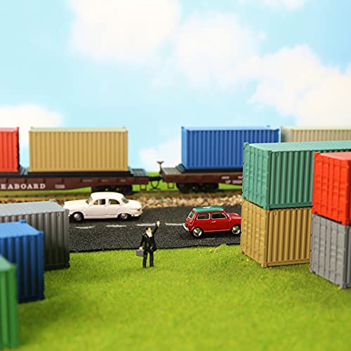 8pcs Mixed Different 20ft Freight Container HO Scale Model Train Accessories 1:87 20 Foot Container C8720