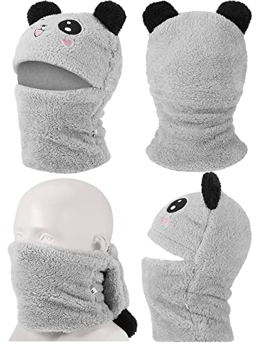 3 Pcs Toddler Boy Girl Winter Hats Scarf Warm Baby Kids Plush Hat Earflaps Hood Scarf Beanie Skull Cap (Gray, Coffee, Khaki)