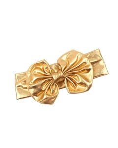 baby bronzing turban headband metallic messy headwarp shiny metallic gold hair band bbg38 (gold)