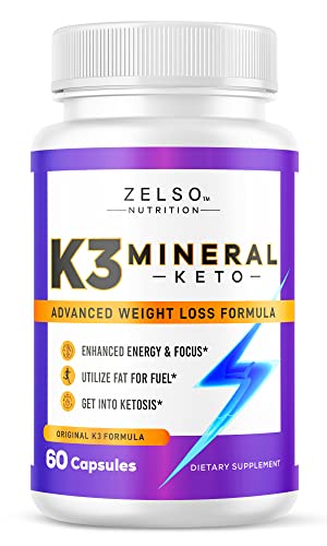 ZELSO K3 Mineral Keto Pills Nutrition, Advanced K3 Pill Formula for Men and Women - Emily, 30 Day Supply (60 Capsules)