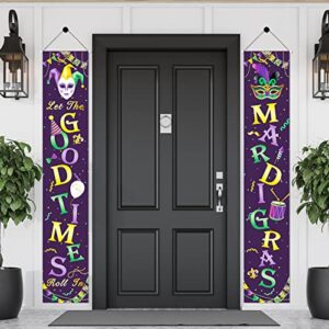 mardi gras door banner – liyde mardi gras decorations hanging mardi gras porch signs outdoor indoor banner