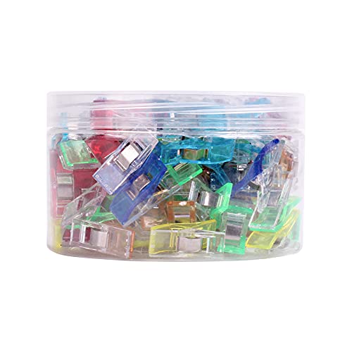 GUADENLIA Multi-Purpose Sewing Clip Pack 100, Packaged with Storage Plastic cylinders, in Mixed Colors, Mixed color, 0.98 x 0.31 x 0.51 inches (YC-202103)