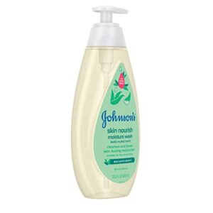 Johnson's Skin Nourishing Moisture Baby Body Wash with Aloe Scent & Vitamin E, Hypoallergenic & Tear Free Bath Wash for The Whole Family, Paraben- & Sulfate-Free, 20.3 fl. oz