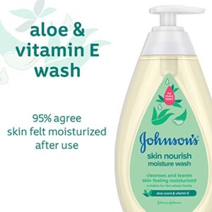 Johnson's Skin Nourishing Moisture Baby Body Wash with Aloe Scent & Vitamin E, Hypoallergenic & Tear Free Bath Wash for The Whole Family, Paraben- & Sulfate-Free, 20.3 fl. oz