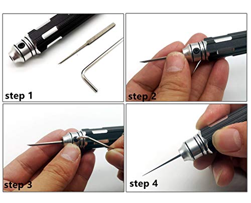 ANSAI Model Scriber Laser Mark Blades 0.2/0.4/0.6/0.8/1.0 mm with Rubber Cap + Carving Masking Tape 3mmx30m,Scribing line, For Engraved,Panel line,Resin GK, Gundam Model