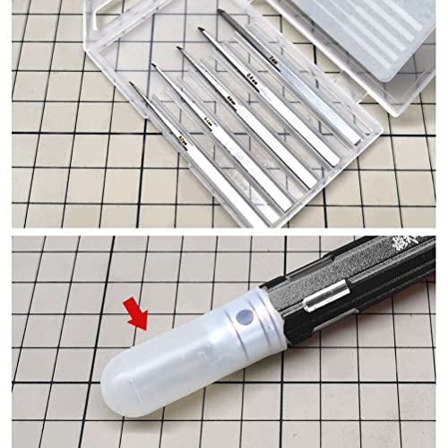 ANSAI Model Scriber Laser Mark Blades 0.2/0.4/0.6/0.8/1.0 mm with Rubber Cap + Carving Masking Tape 3mmx30m,Scribing line, For Engraved,Panel line,Resin GK, Gundam Model