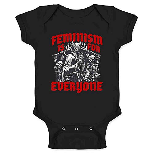 Pop Threads Feminism is for Everyone Metal Punk Emo Goth Infant Baby Boy Girl Bodysuit Black 6M