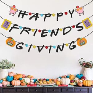 Happy Friendsgiving Banner for Thanksgiving Friends Party Decorations Photo Props (Friendsgiving)