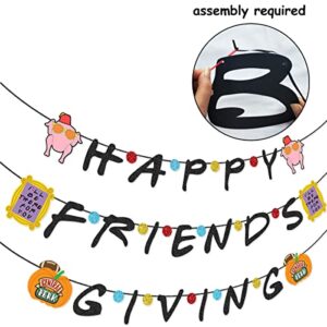 Happy Friendsgiving Banner for Thanksgiving Friends Party Decorations Photo Props (Friendsgiving)