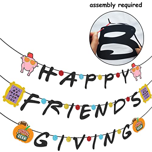 Happy Friendsgiving Banner for Thanksgiving Friends Party Decorations Photo Props (Friendsgiving)