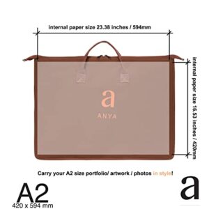 Art Portfolio bag, artist carrying bag, storage bag for artwork, posters with zipper and handles, light weight art bag for professionals, students. Anya Konst