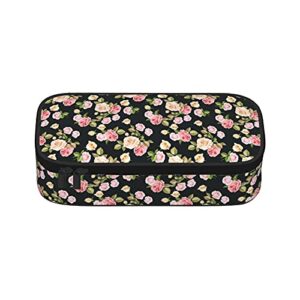 gocerktr floral pencil case large capacity pencil bag double zippers pen bag with compartments multifunction makeup bag for women