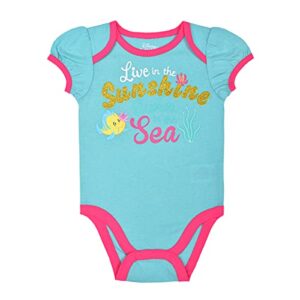 Disney Baby-Girls The Little Mermaid Ariel Bodysuit, Pink, 0-3 Months (Pack of 3)