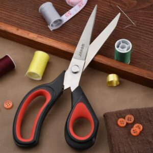 MEUUT 9.5 inch Multipurpose Scissors Fabric Scissors -2 Pack Heavy Duty Sewing Shears Tailor Scissors for Fabric Leather Ribbon Cardboard Cutting Scissors