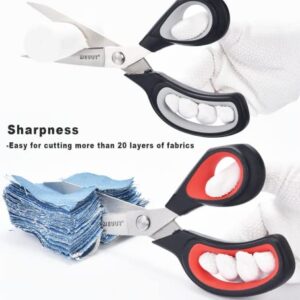 MEUUT 9.5 inch Multipurpose Scissors Fabric Scissors -2 Pack Heavy Duty Sewing Shears Tailor Scissors for Fabric Leather Ribbon Cardboard Cutting Scissors