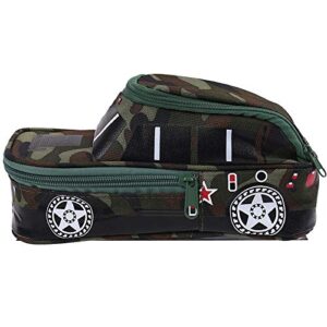 camo car military pencil case, big capacity car shape pencil case, hardtop zipper pencil bag camouflage holder school supply organizer pen pouch (green)