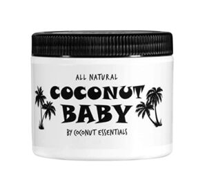 coconut baby oil for hair & skin – organic moisturizer – all natural – massage – sensitive skin, infant scalp thick, dry hair – with sunflower & grape seed oils – 2 fl oz