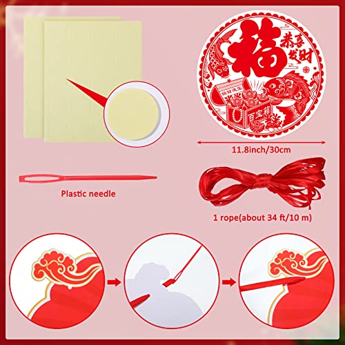 22 Pieces Chinese New Year Decorations Set Includes 2023 Chinese New Year Banner Year of The Rabbit Porch Sign Red Gold Hanging Wall Decor and 20 Pieces Fu Character Window Stickers for 2023 Party