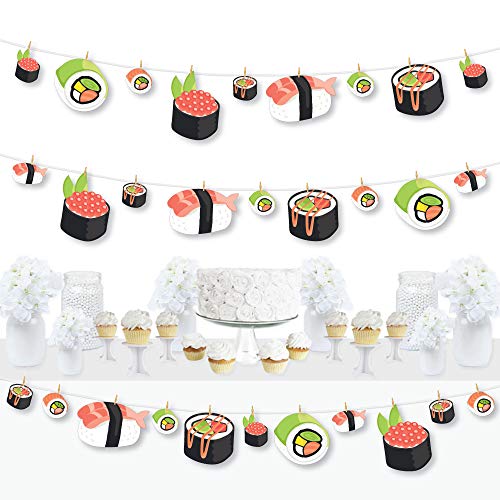 Big Dot of Happiness Let’s Roll - Sushi - Japanese Party DIY Decorations - Clothespin Garland Banner - 44 Pieces