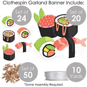 Big Dot of Happiness Let’s Roll - Sushi - Japanese Party DIY Decorations - Clothespin Garland Banner - 44 Pieces