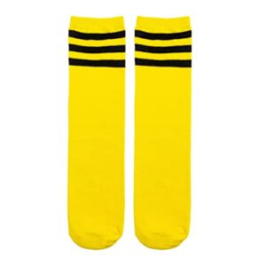 DRESHOW BQUBO Kids Toddler Soccer Socks Striped Knee High Cotton Uniform Sports Long Tube Socks for Boys Girls Child