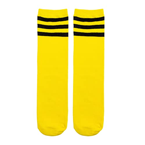 DRESHOW BQUBO Kids Toddler Soccer Socks Striped Knee High Cotton Uniform Sports Long Tube Socks for Boys Girls Child