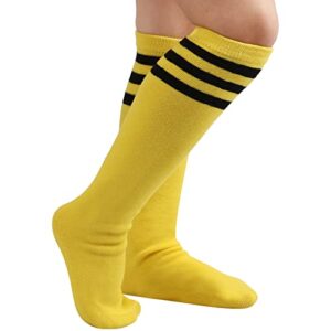 DRESHOW BQUBO Kids Toddler Soccer Socks Striped Knee High Cotton Uniform Sports Long Tube Socks for Boys Girls Child