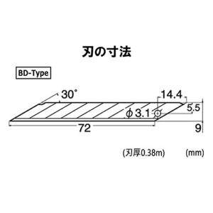 NT Cutter 9mm Snap-Off Precision Blades, 30 Degree Blades, 100-Blade/Pack, 1 Pack (BD-1800)