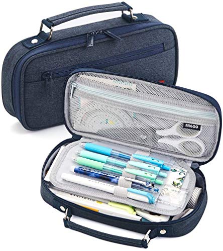 Pen case Pencil case Large capacity Fashionable Pencil case Boys Girls Elementary school students Junior high school students High school students University students For working adults(blue)