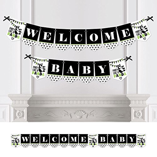 Big Dot of Happiness Party Like a Panda Bear - Baby Shower Bunting Banner - Party Decorations - Welcome Baby