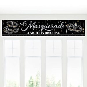 Big Dot of Happiness Masquerade - Venetian Mask Party Decorations Party Banner