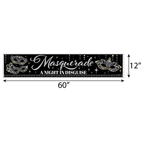 Big Dot of Happiness Masquerade - Venetian Mask Party Decorations Party Banner