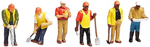 Bachmann Scene Scopes-Miniature Figures-Civil Engineers (6Pcs/Pak) HO Scale, Multicolor