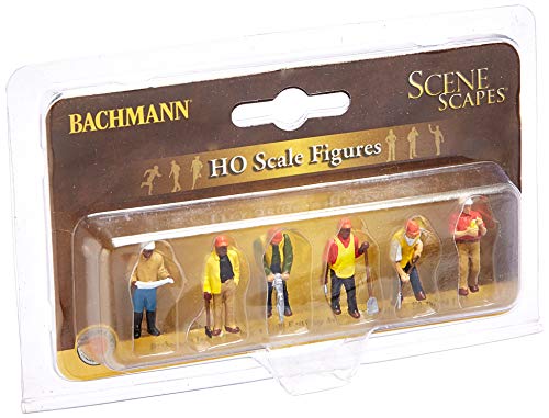 Bachmann Scene Scopes-Miniature Figures-Civil Engineers (6Pcs/Pak) HO Scale, Multicolor