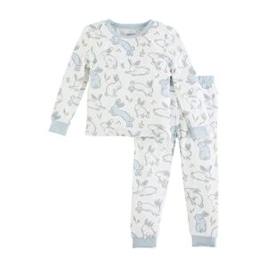 Mud Pie Baby Boy Bunny Pajamas, Blue, 5T