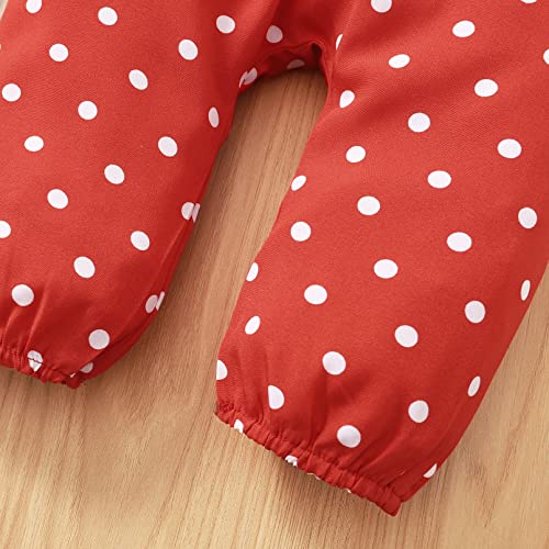 Magic Park Baby Girls Shirts Pant Set Ruffle Infant Girl Outfits Toddler Girl Love Print Clothes ((Red Long-2, 12-18 Months)