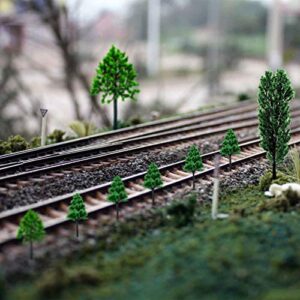 ACKLLR 21 Pieces Mixed Model Trees,1.18-5.51 inch Model Train Scenery Architecture Trees Fake Trees for DIY Crafts, Building Model, Projects, Woodland with No Bases,Railroad Landscape Natural Green