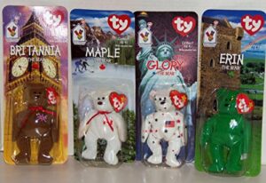 4 mcdonald charity ty beanie baby bears nip maple, glory, erin, britannia .hn#gg_634t6344 g134548ty84286