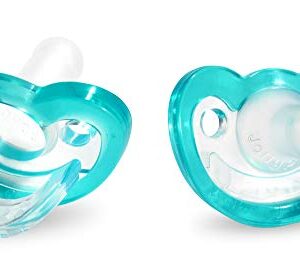 RAZBABY JollyPop Baby Pacifier Newborn, 0-3m, Teal, Double Pack